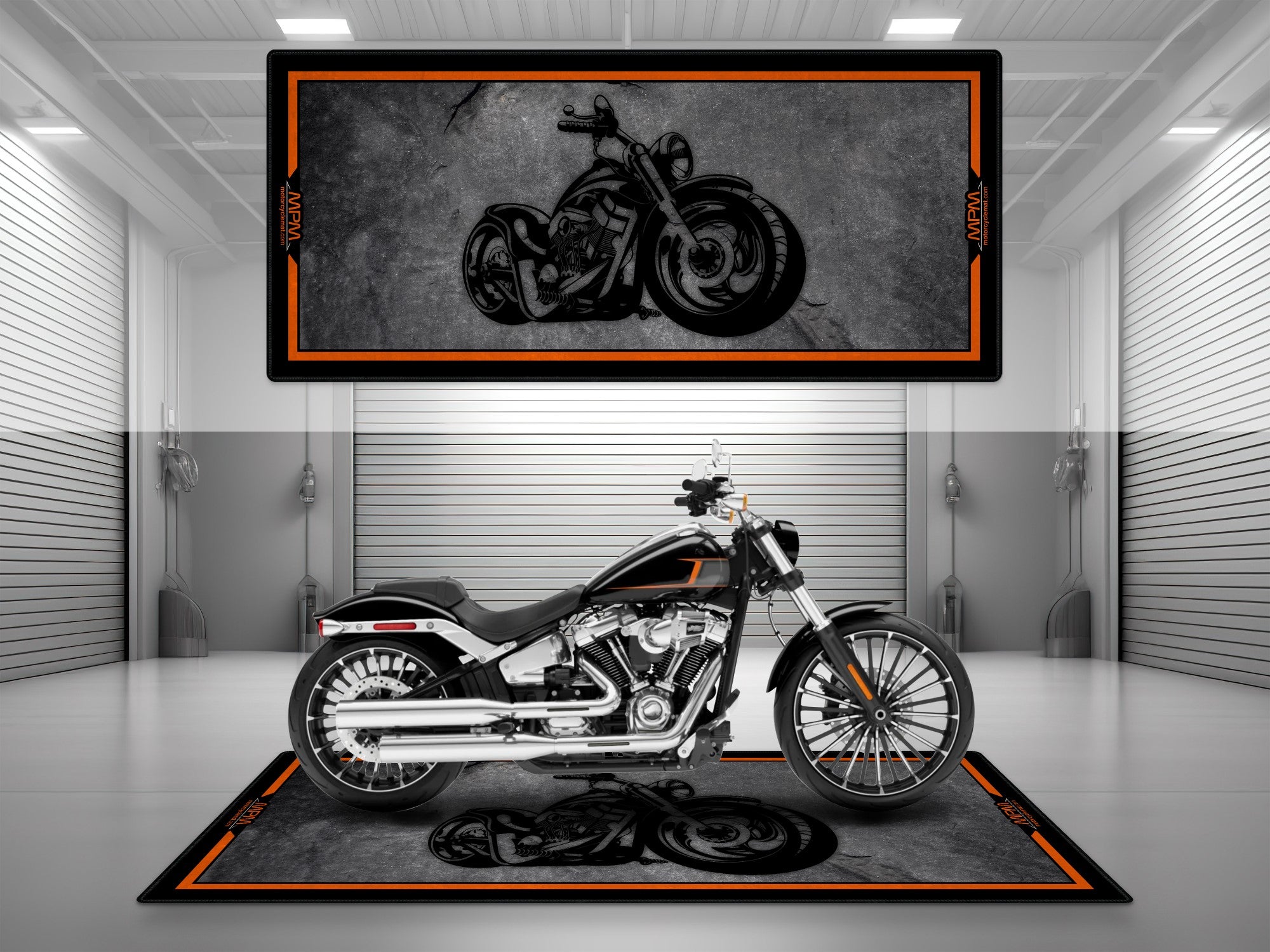MPM Motorcycle Mat Design for Chopper Motorcycle - MM7208