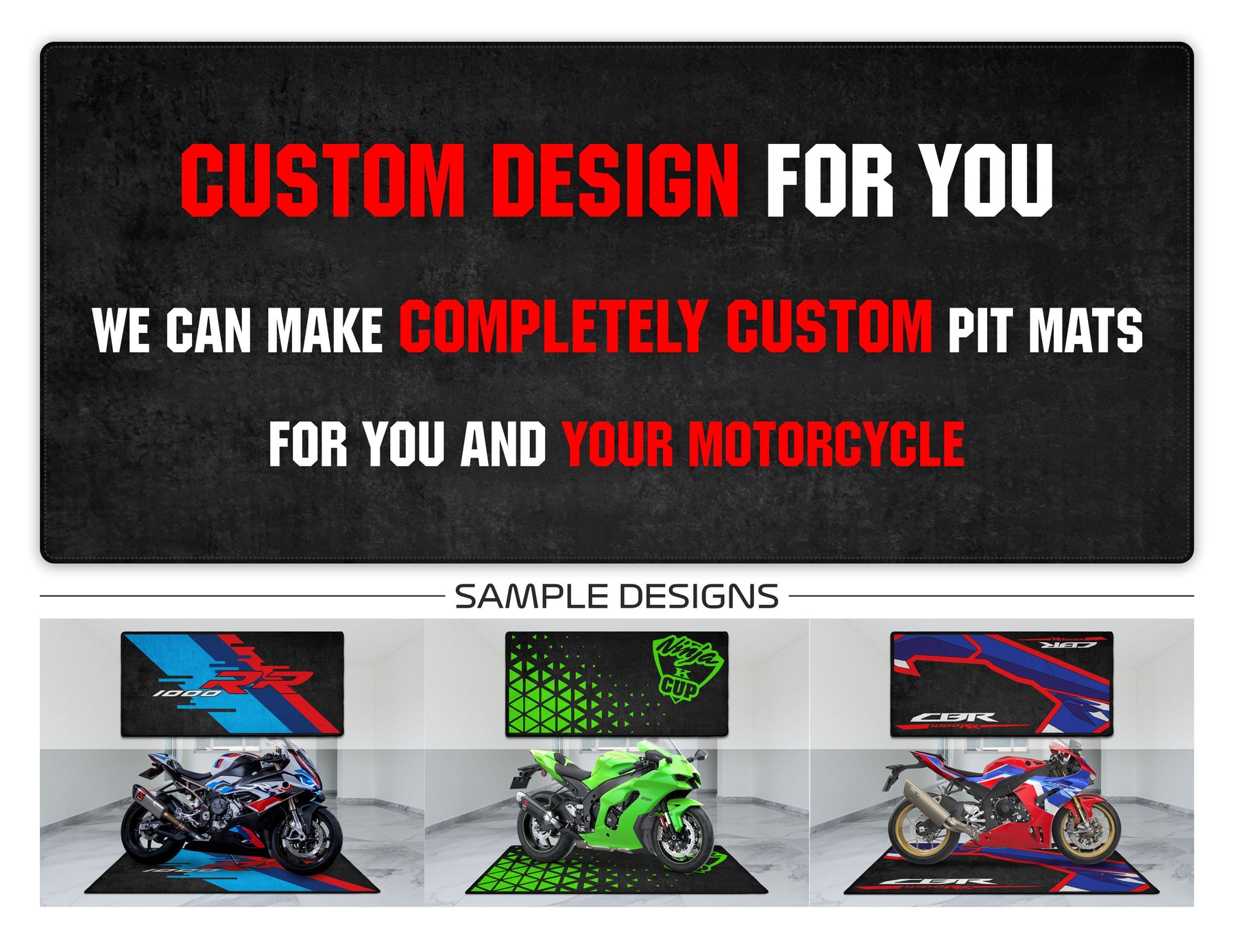 Custom Design Motorcycle Pit & Garage Mat - Completely Special Design ...